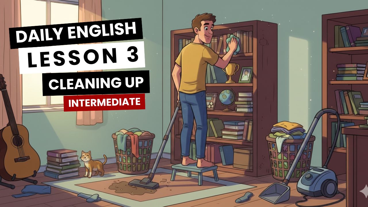 Daily English Lesson 3 Cleaning Up (Intermediate)