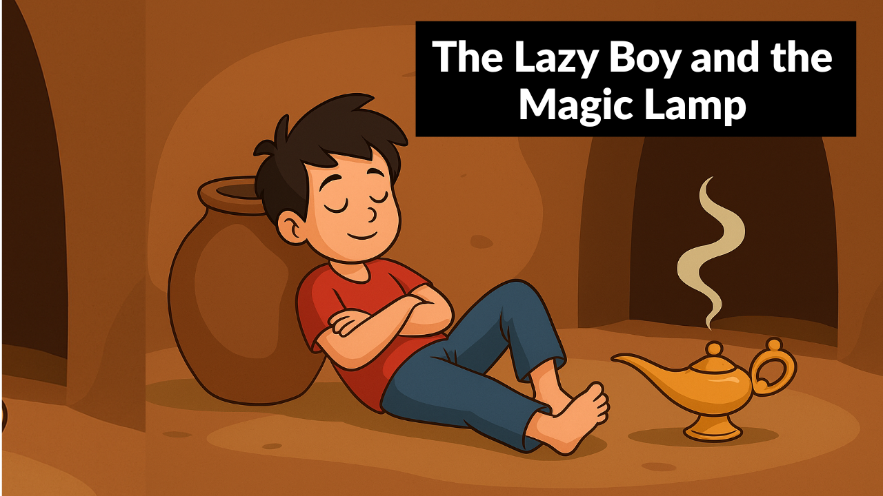 The Lazy Boy and the Magic Lamp – Short English Story with Moral for Beginners - Daily English ...
