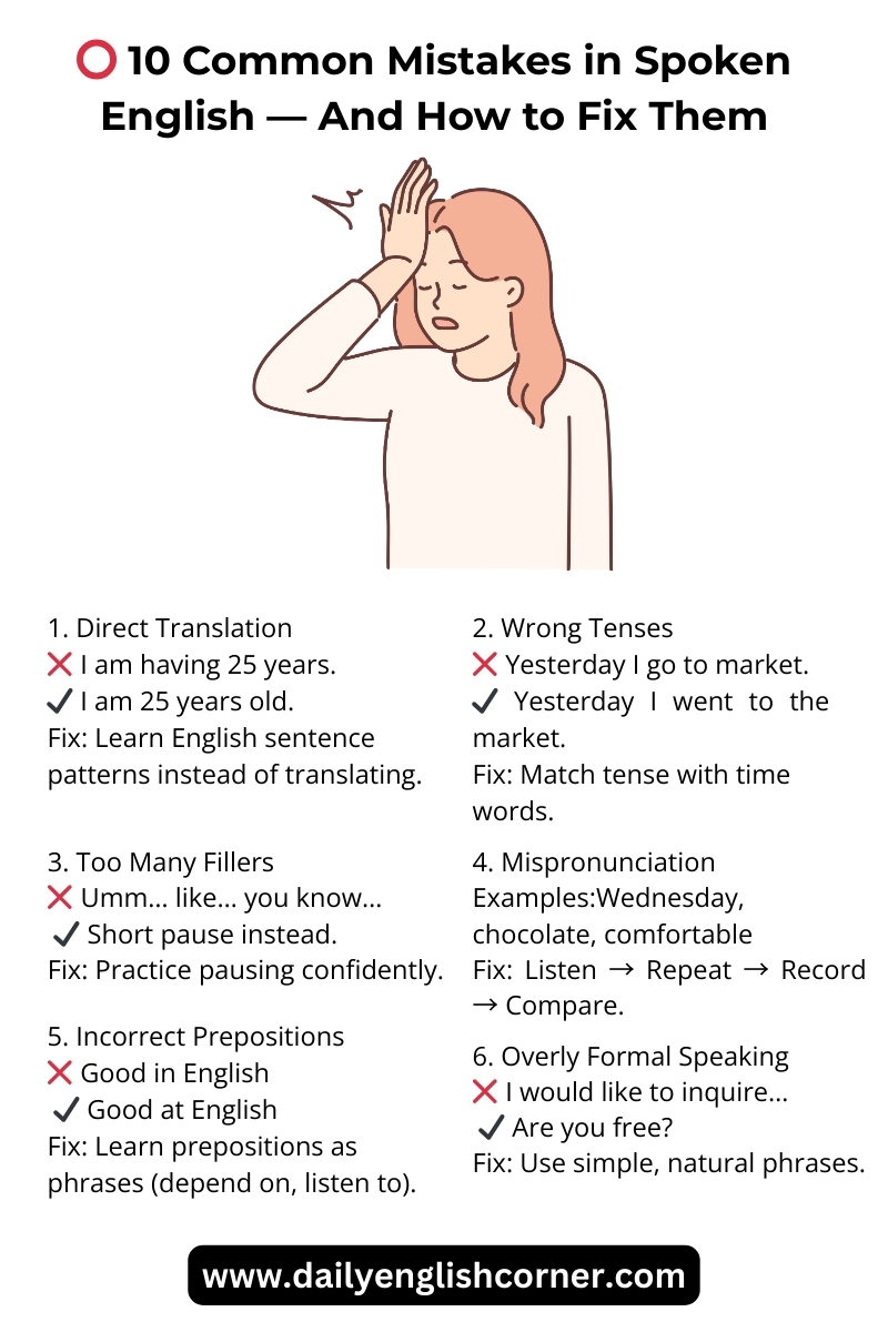 10 Common Mistakes in Spoken English